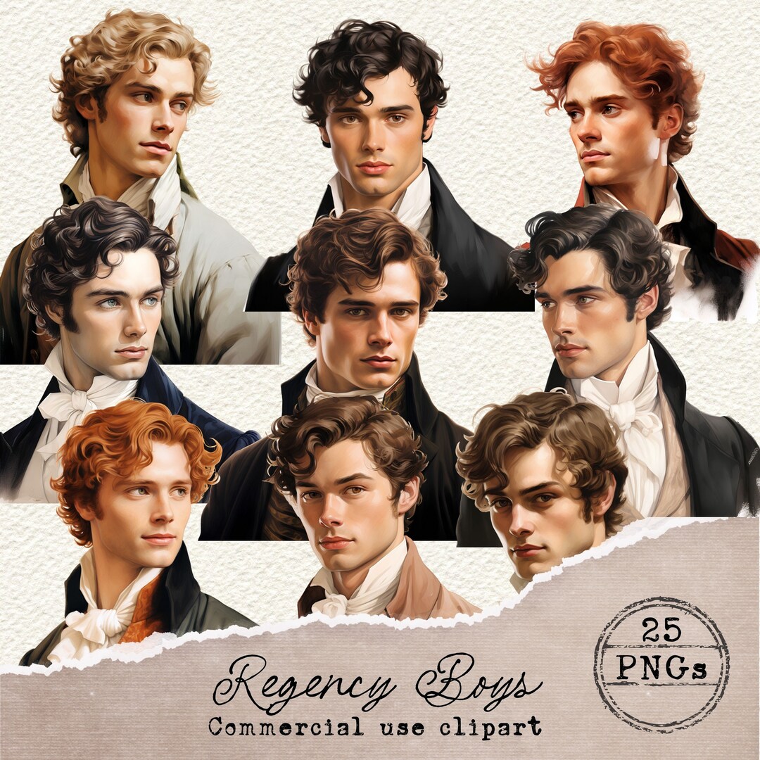 Regency Era Clipart, Victorian Men Clipart, Dark Academia Clipart ...