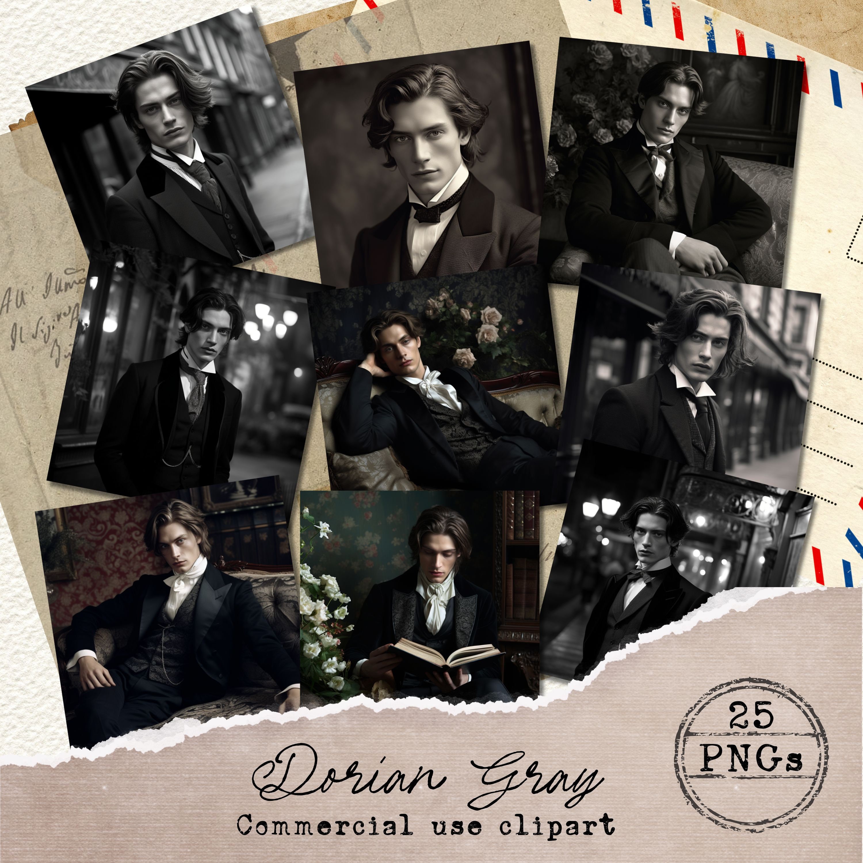Dorian Gray Clipart Victorian Men Clipart Old Photographs - Etsy