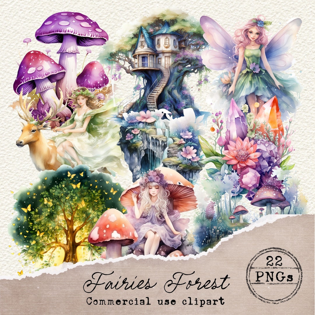 Fairy Forest Clipart, Magical Forest PNG, Magic Fairies Forest Clipart ...