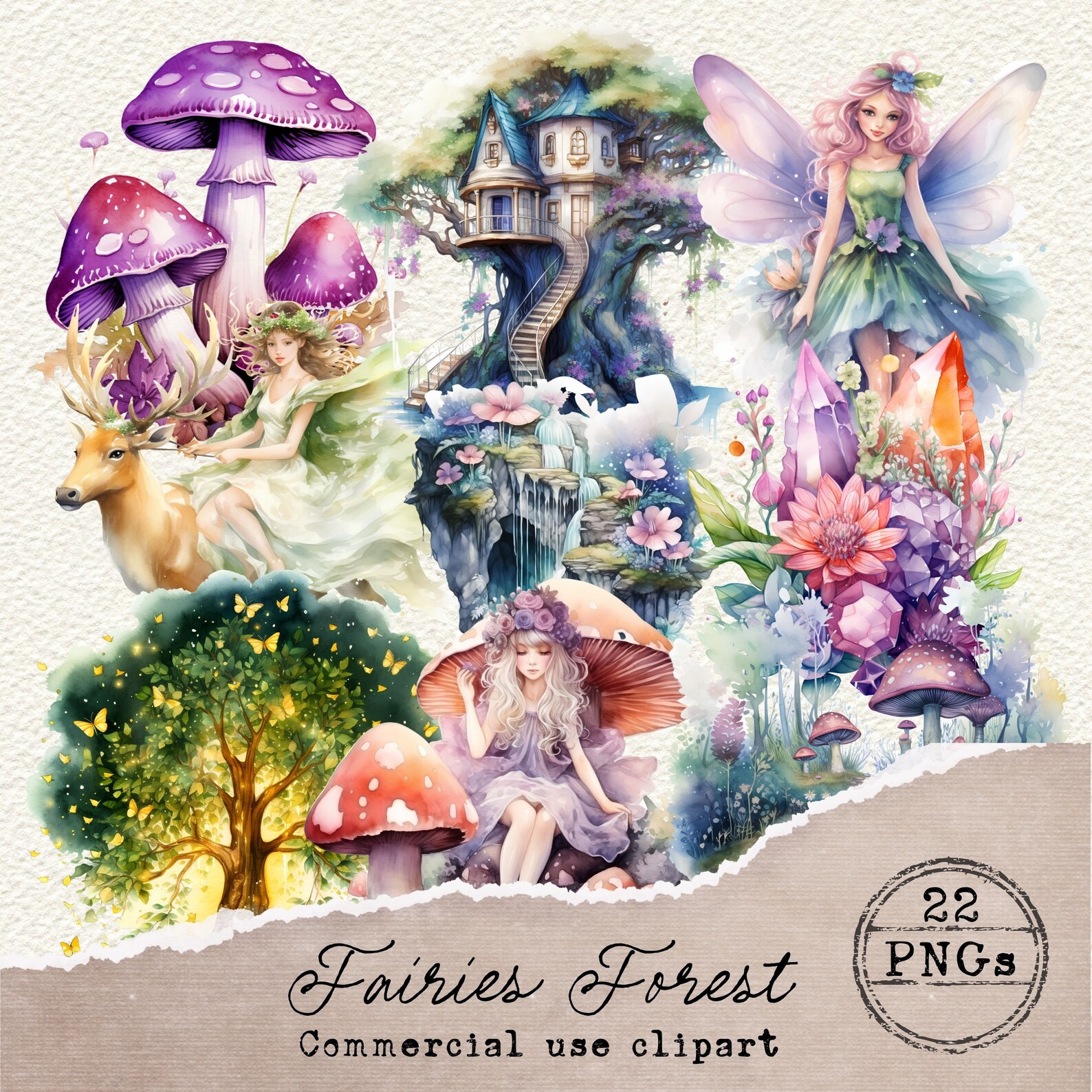 Fairy Forest Clipart, Magical Forest PNG, Magic Fairies Forest Clipart ...