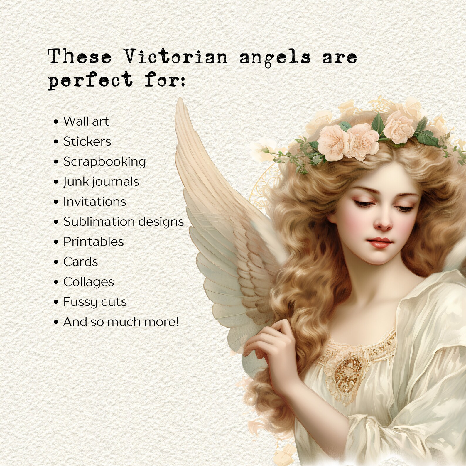 Victorian Clipart, Victorian Angel Ephemera, Vintage Clipart, Angel PNG ...