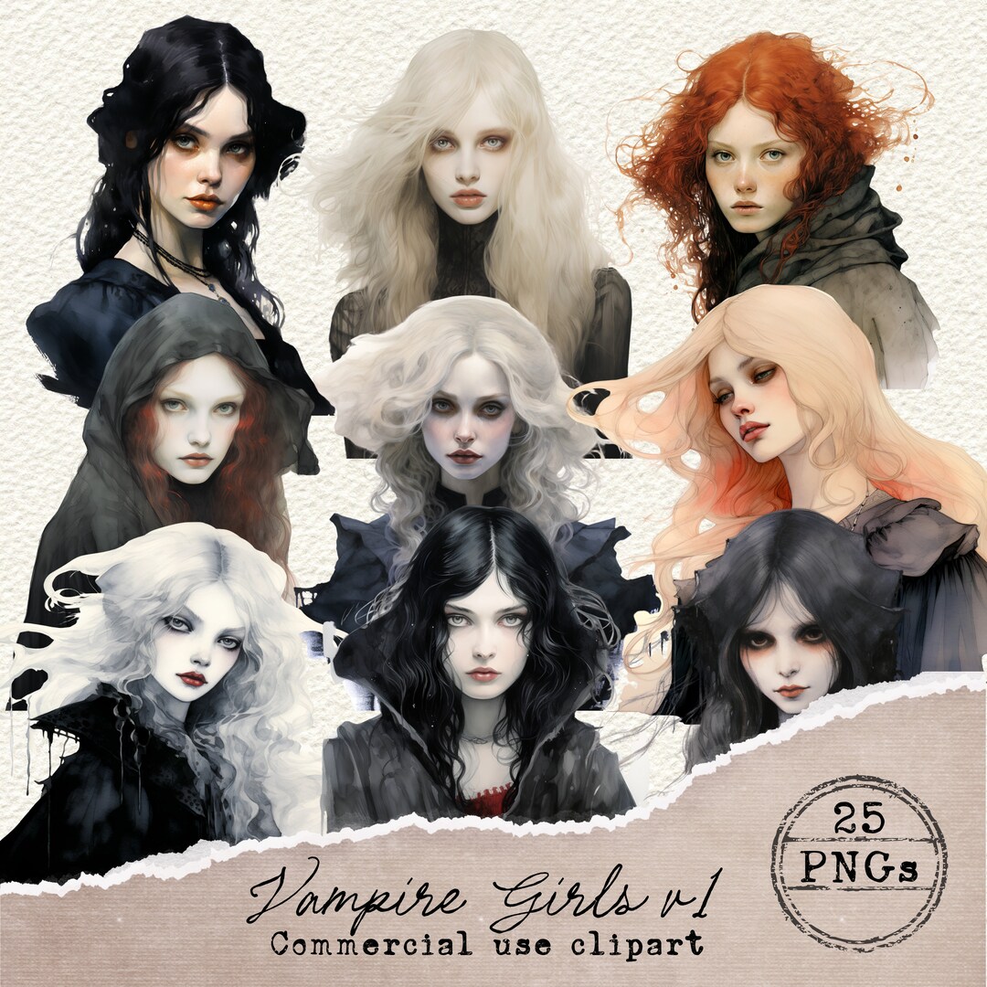 Vampire Clipart, Vampire Girl, Gothic Clipart, Gothic Girls, Dark ...