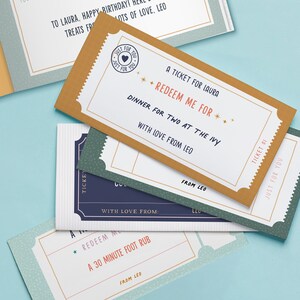 Personalised Book of Giftable Tickets 12 Ticket Style Gifts - Etsy UK