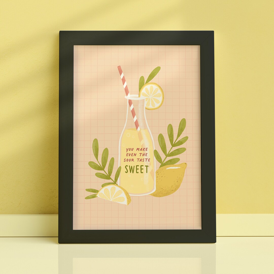 Uni Room Decor | Lemonade Slogan Art 'you Make Even the Sour Taste ...