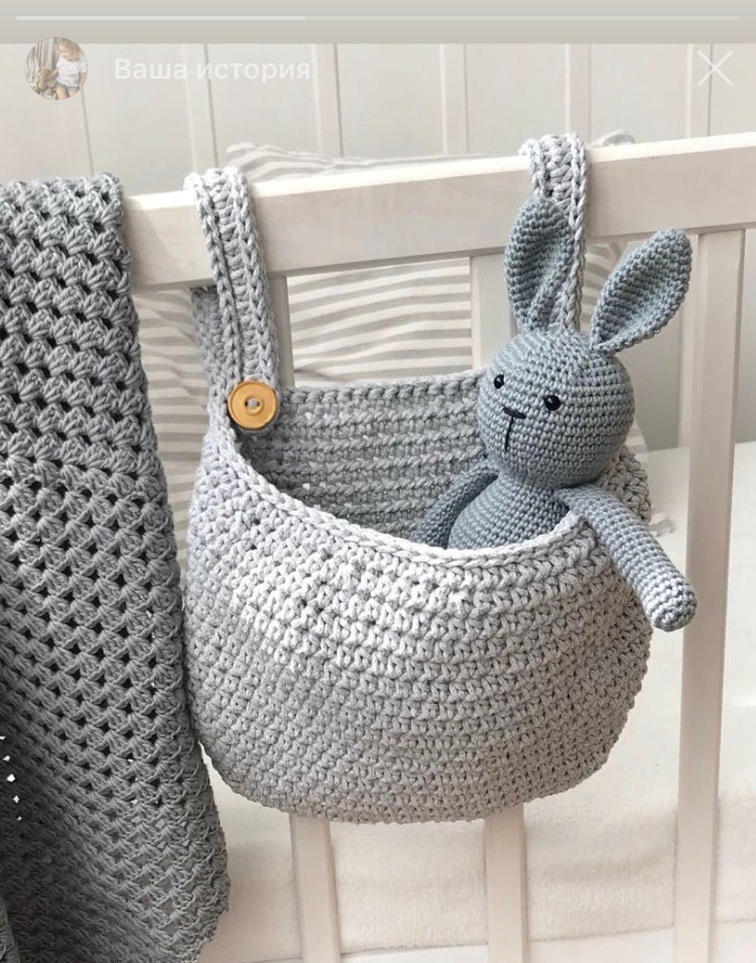 Nursery Baskets , Nursery Storage, Bunny Nursery, Cotton Organizer ...