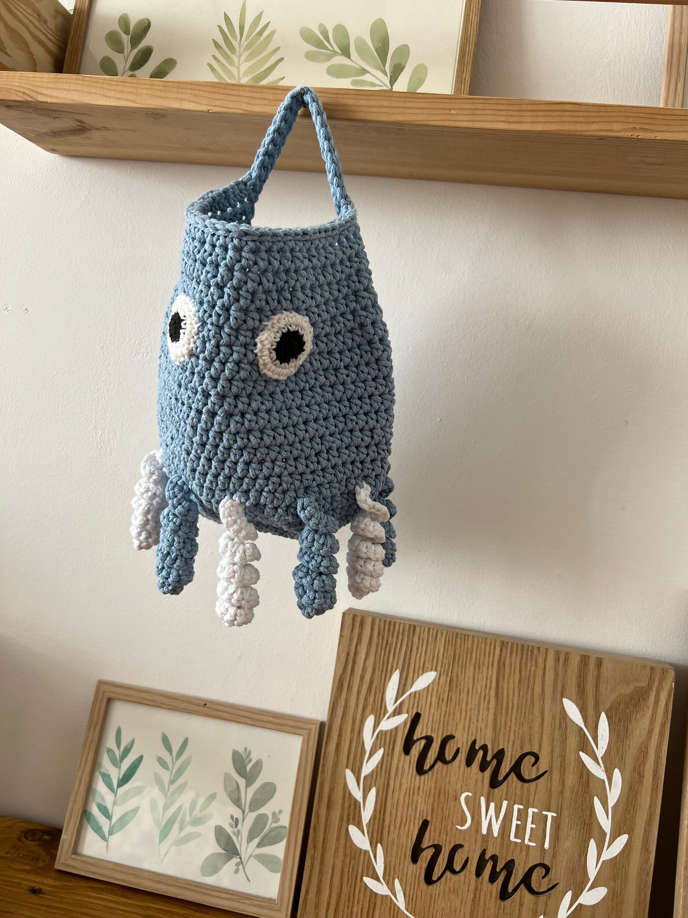 Knitted Hanging Bag Octopus Basket Baby Storage Animals - Etsy