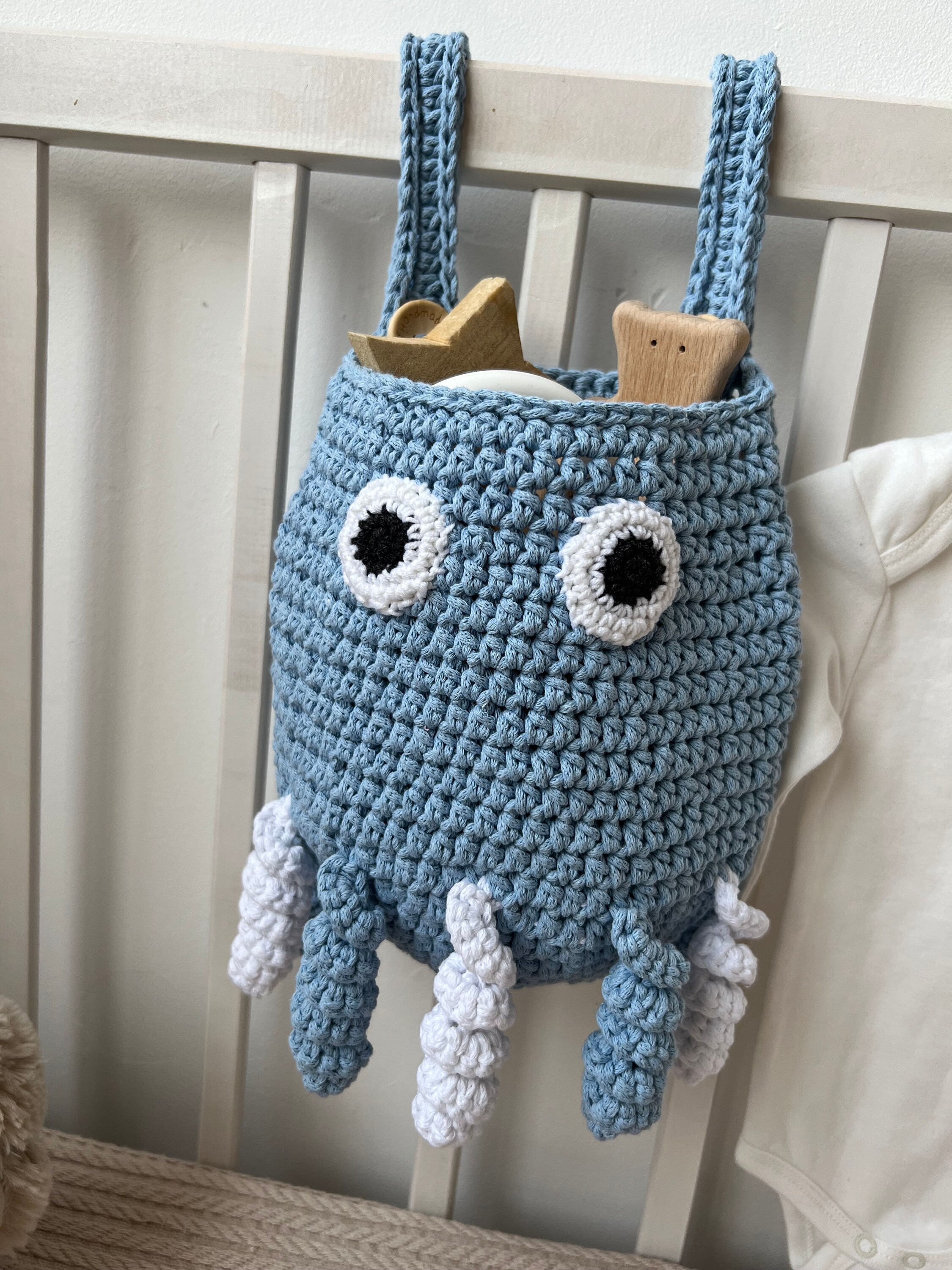 Knitted Hanging Bag Octopus Basket Baby Storage Animals - Etsy