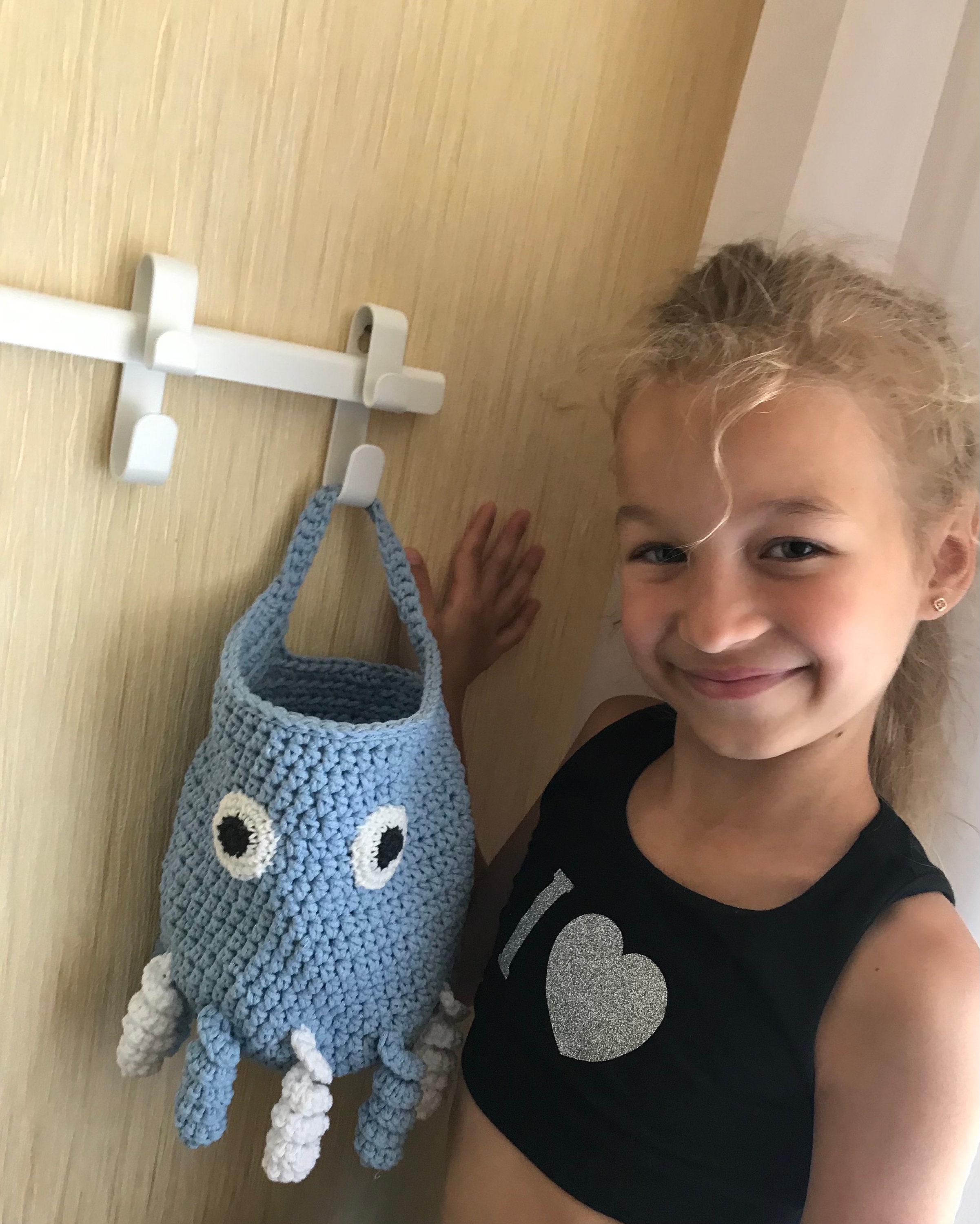 Knitted Hanging Bag Octopus Basket Baby Storage Animals - Etsy