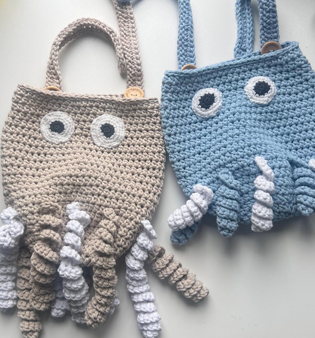 Crochet Hanging Basket, Crochet Basket, Octopus Basket, Nursery Storage ...