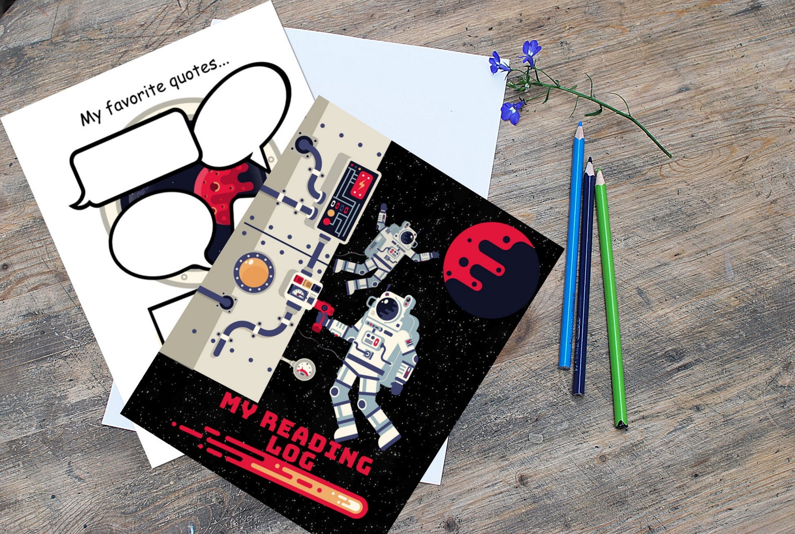 Space-themed Reading Log for Kids Printable Children's - Etsy