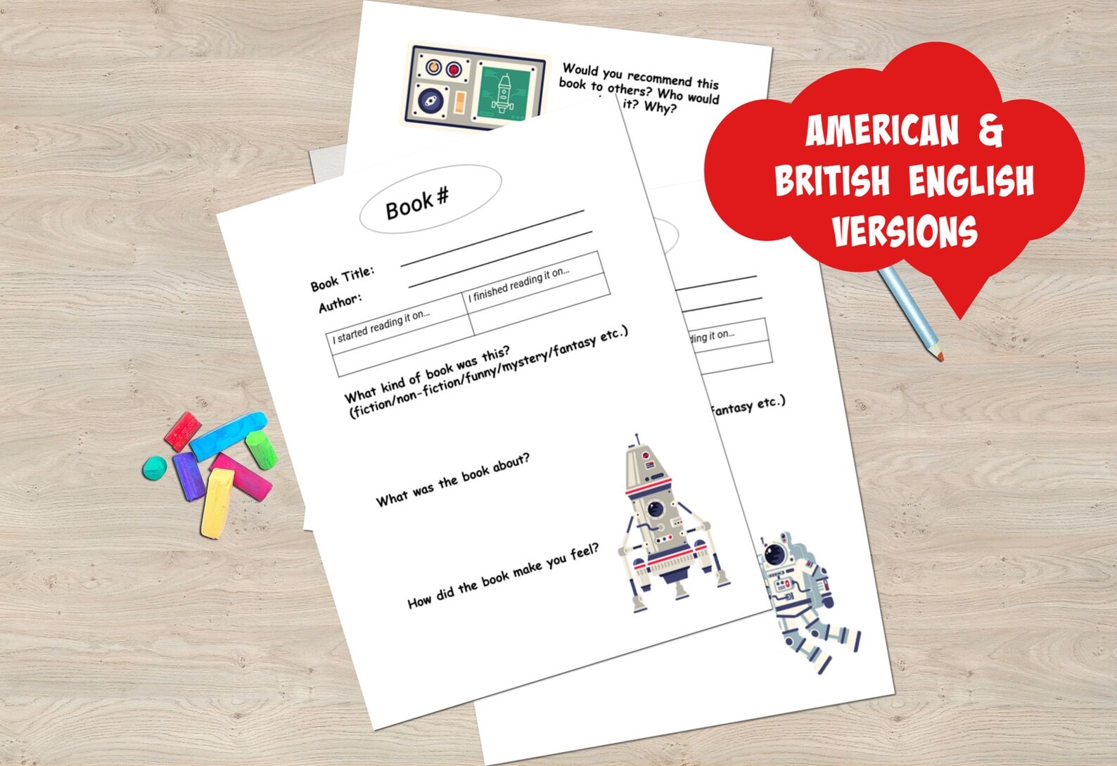 Space-themed Reading Log for Kids Printable Children's - Etsy