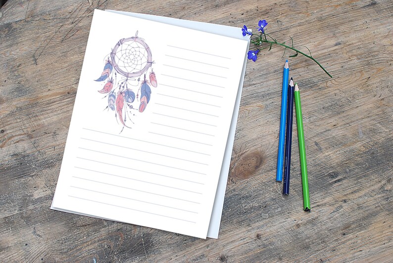 Dreamcatcher Note Paper - Printable Stationery Journal Paper - 6 ...