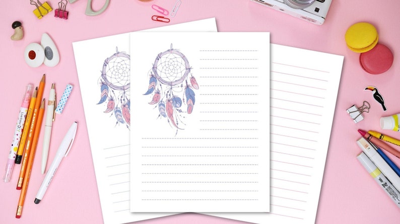 Dreamcatcher Note Paper - Printable Stationery Journal Paper - 6 ...