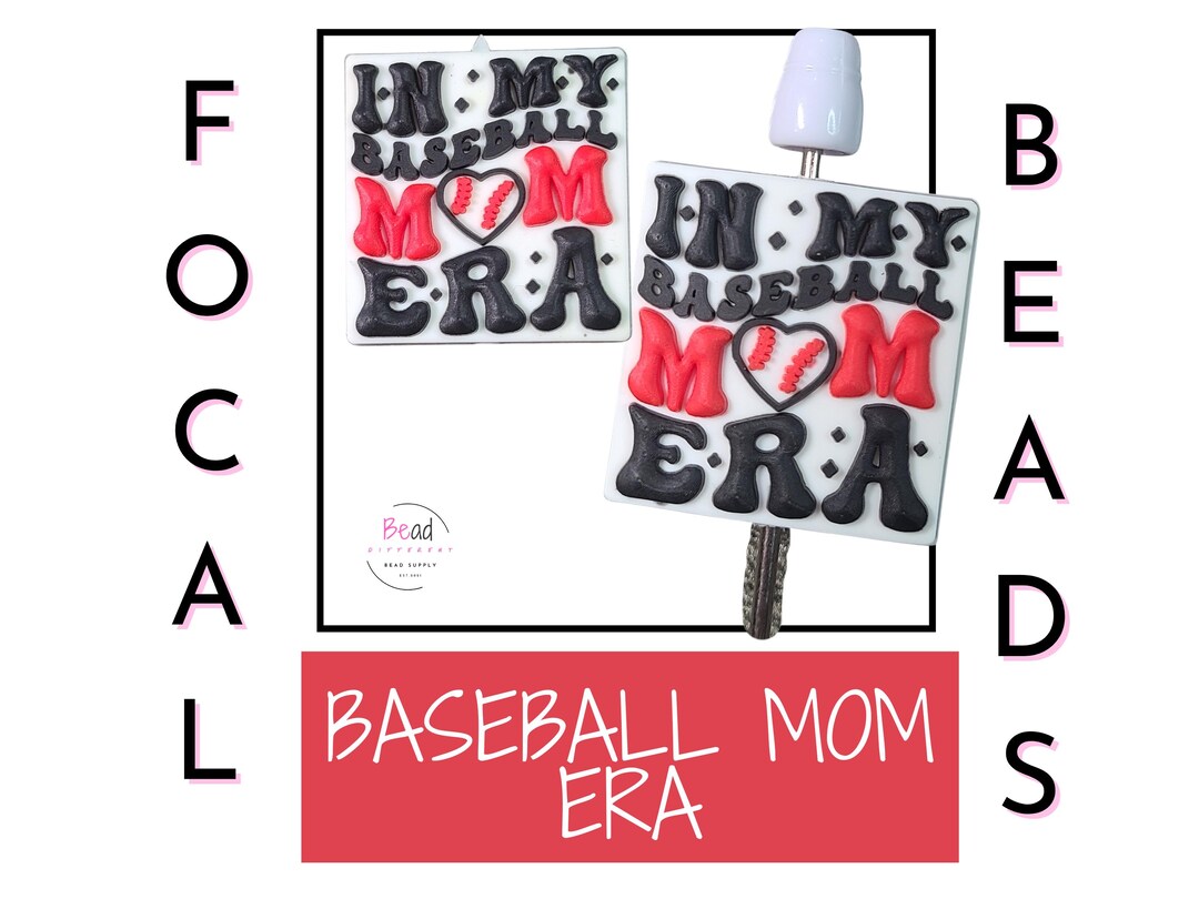 Baseball Mom Beads, Silicone Focal Bead, Baseball Beads, Cup Charm ...