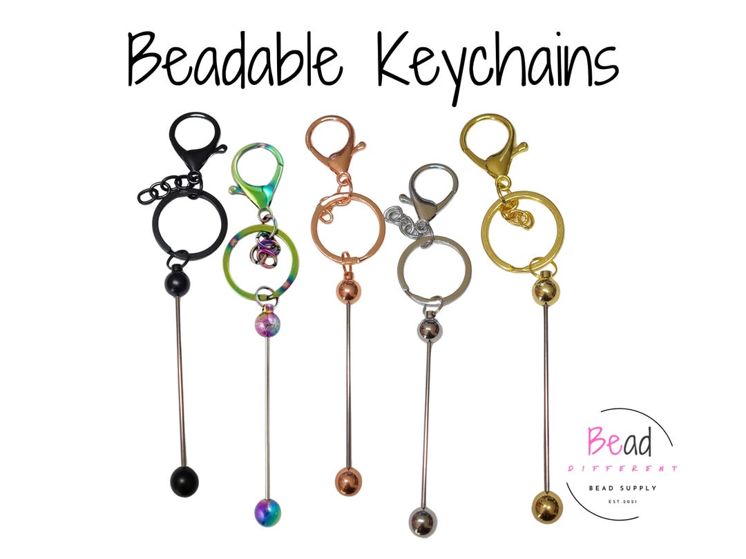 Beadable Keychain, Keychains in Bulk, Bar Keychain, Multi-color Blank ...