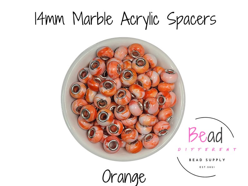 Large Hole Spacer, Marble Spacers, Acrylic Beads, 14mm Beads, Spacers ...