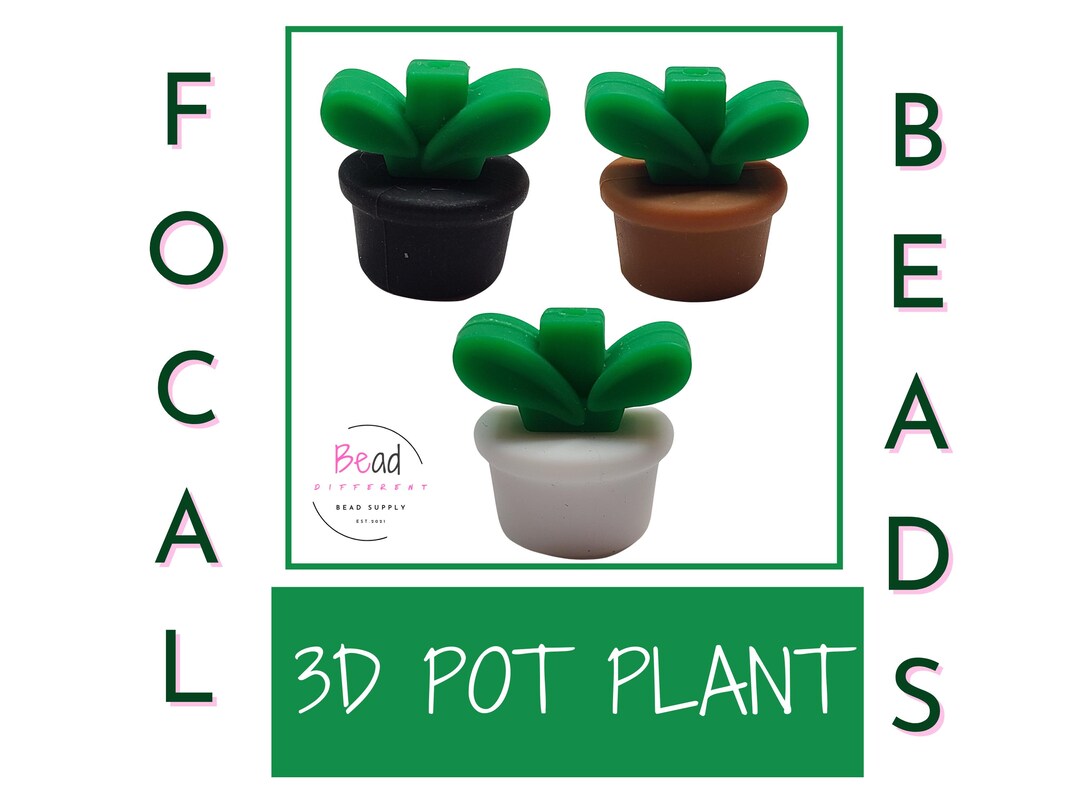 3D Bead, Pot Bead, Plant Bead, Silicone Focal Beads, Succulent Beads ...