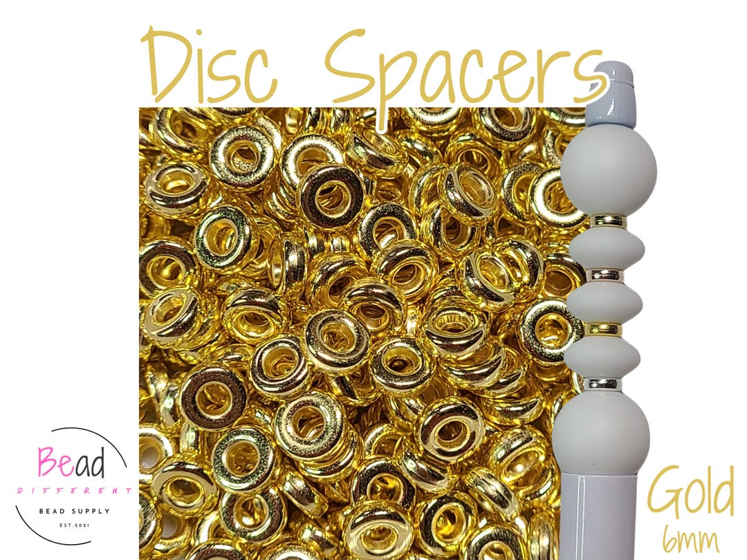 Disc Spacer, Gold Spacers, Flat Spacers, 6mm Spacer Bead, Round Beads ...