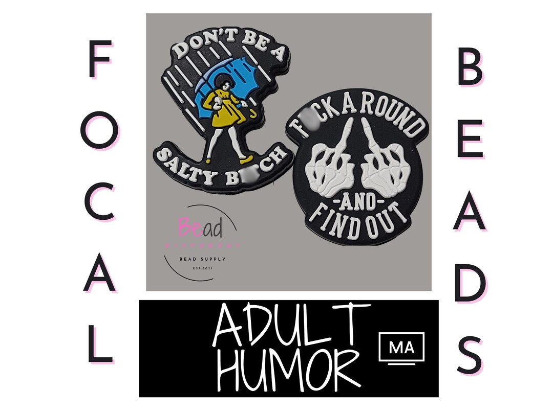 Adult Humor Beads, Silicone Focal Beads, Mixed Focal Beads, Funny ...