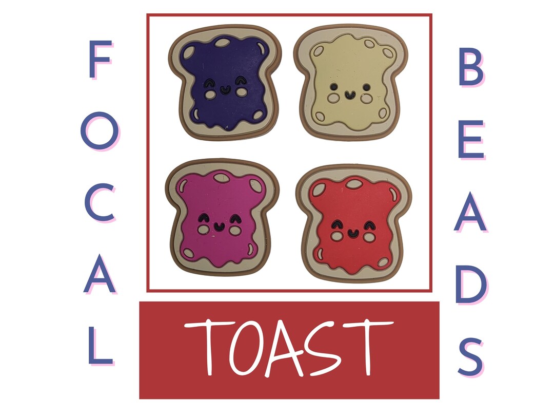 Toast Focal Bead, Food Beads, Bread Beads, Jelly Beads, Funny Beads ...