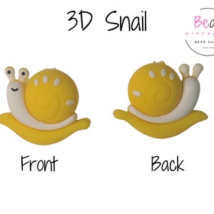 3D Snail Bead, Bug Focal Beads, Silicone Beads, Animal Focal Bead, Bead ...