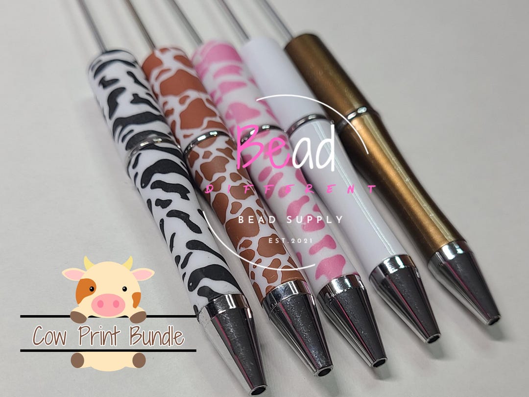 Cow Print Pen Bundle Pack, Printed Beaded Pen Blanks, Crafting Pens ...