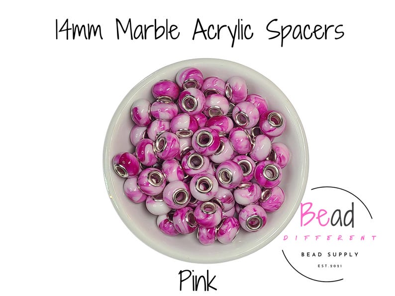 Large Hole Spacer, Marble Spacers, Acrylic Beads, 14mm Beads, Spacers ...