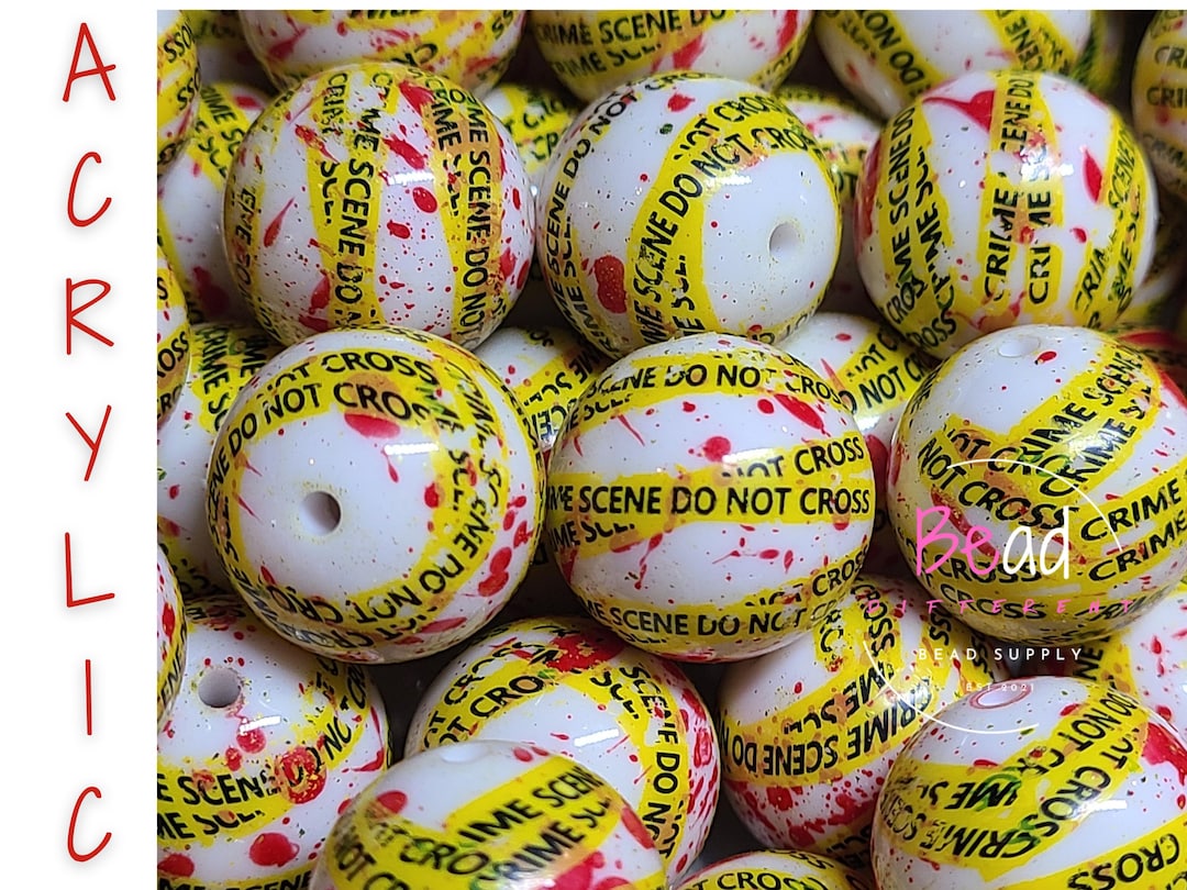 20mm Bubblegum Bead, True Crime Scene Beads, Blood Splatter Chunky ...