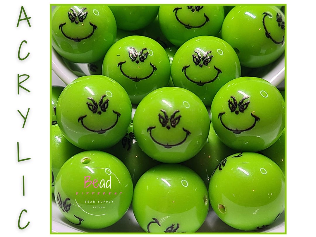 20mm Bubblegum Beads, Mean One Beads, Chunky Acrylic Beads, Cute Beads ...