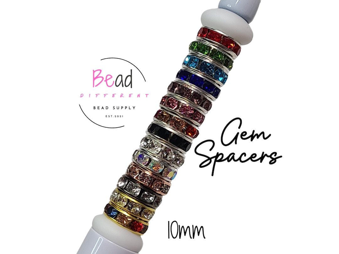 10mm Gem Spacer, Rondelle Spacers, Rhinestone Spacer Bead, Sparkly ...