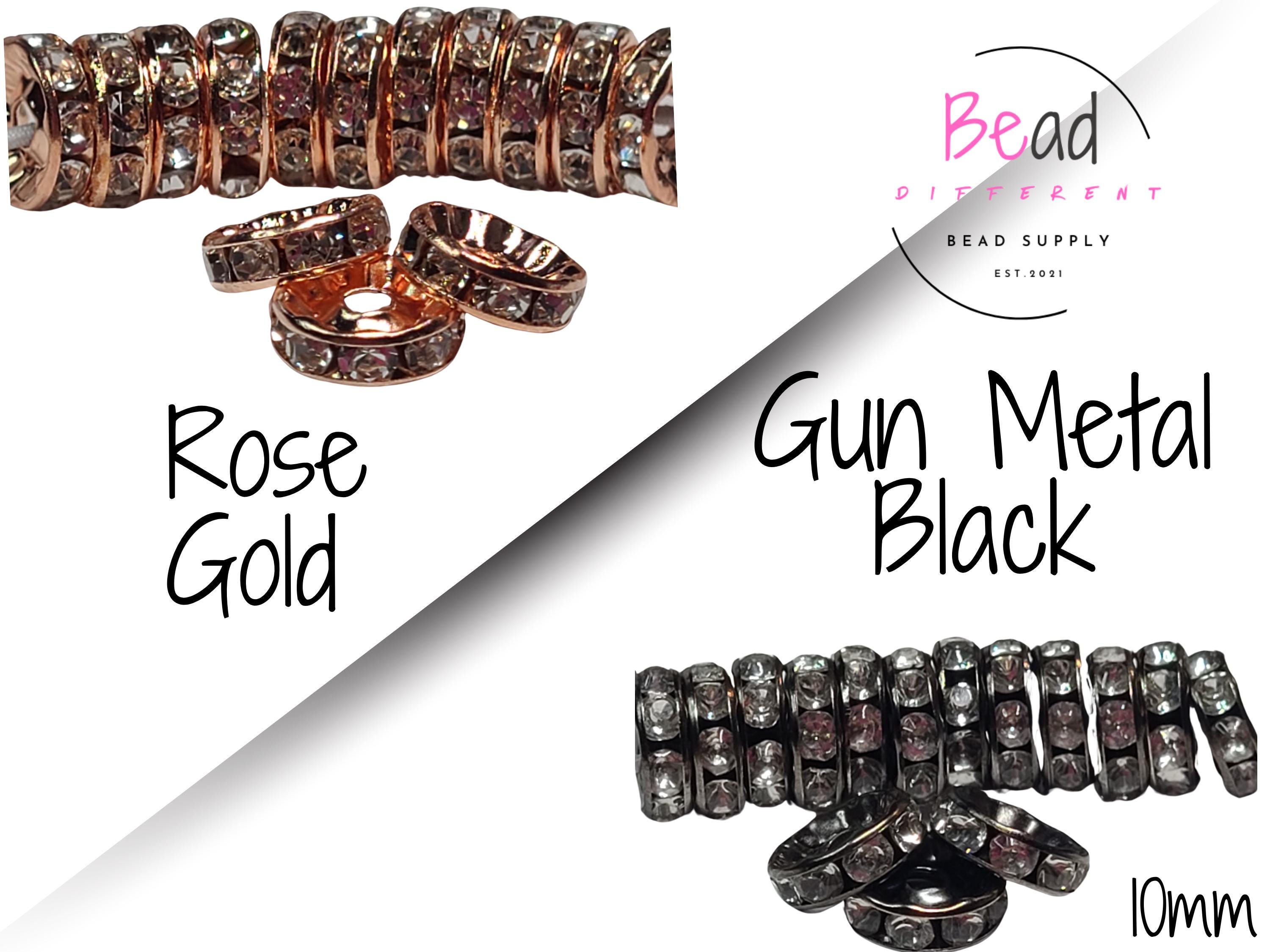 10mm Gem Spacer, Rondelle Spacers, Rhinestone Spacer Bead, Sparkly ...