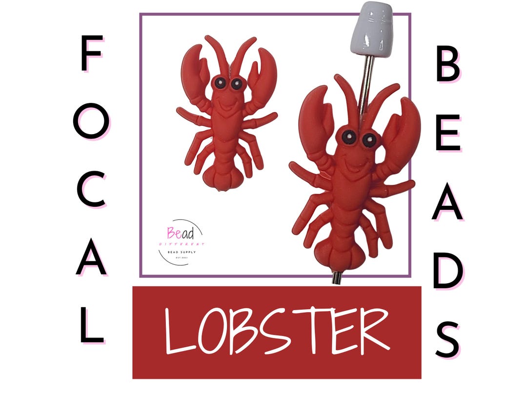 Lobster Beads, Silicone Focal Beads, Sea Creature Focals, Shell Beads ...