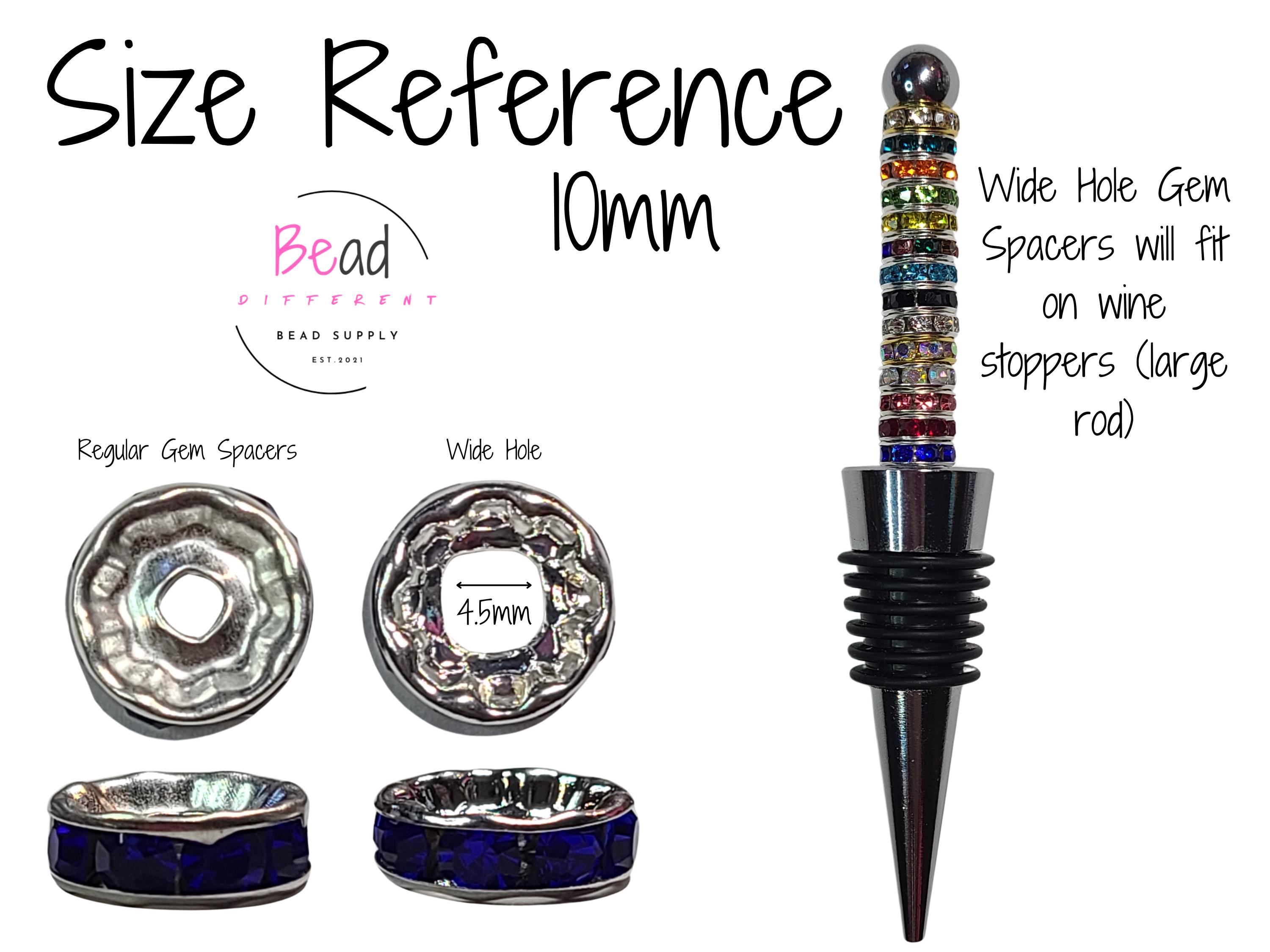 10mm Wide Hole Gem Spacer, Rondelle Spacers, Rhinestone Spacer Bead ...