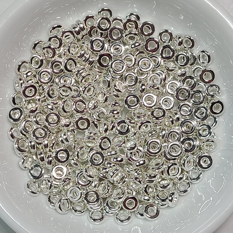 Disc Spacer, Silver Spacers, Flat Spacers, 6mm Spacer Bead, Round Beads ...