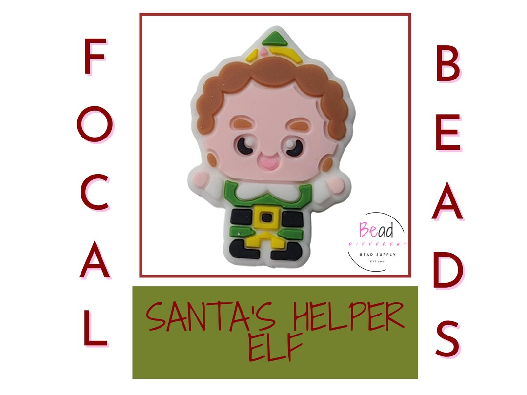 Classic Elf Focal Silicone Beads, Christmas Beads, Santa's Helper Beads ...