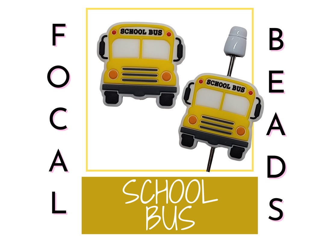 School Bus Bead, Bus Driver Beads, Bus Aide Gift, Silicone Focal Bead ...