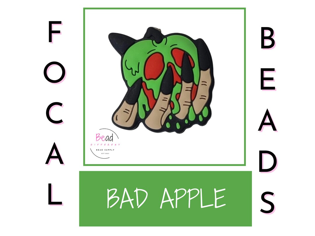 Bad Apple Beads, Silicone Focal Beads, Halloween Beads, Evil Focal ...