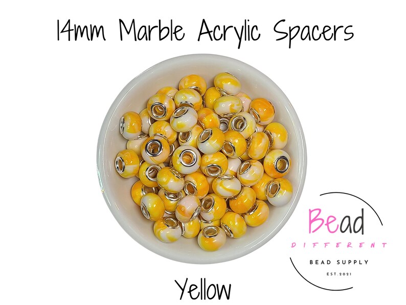 Large Hole Spacer, Marble Spacers, Acrylic Beads, 14mm Beads, Spacers ...
