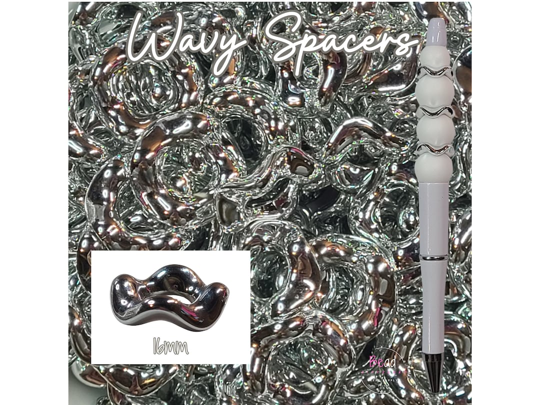 Wavy Spacer, 16mm Spacers, Silver Spacers, Small Spacers, Plastic Beads ...