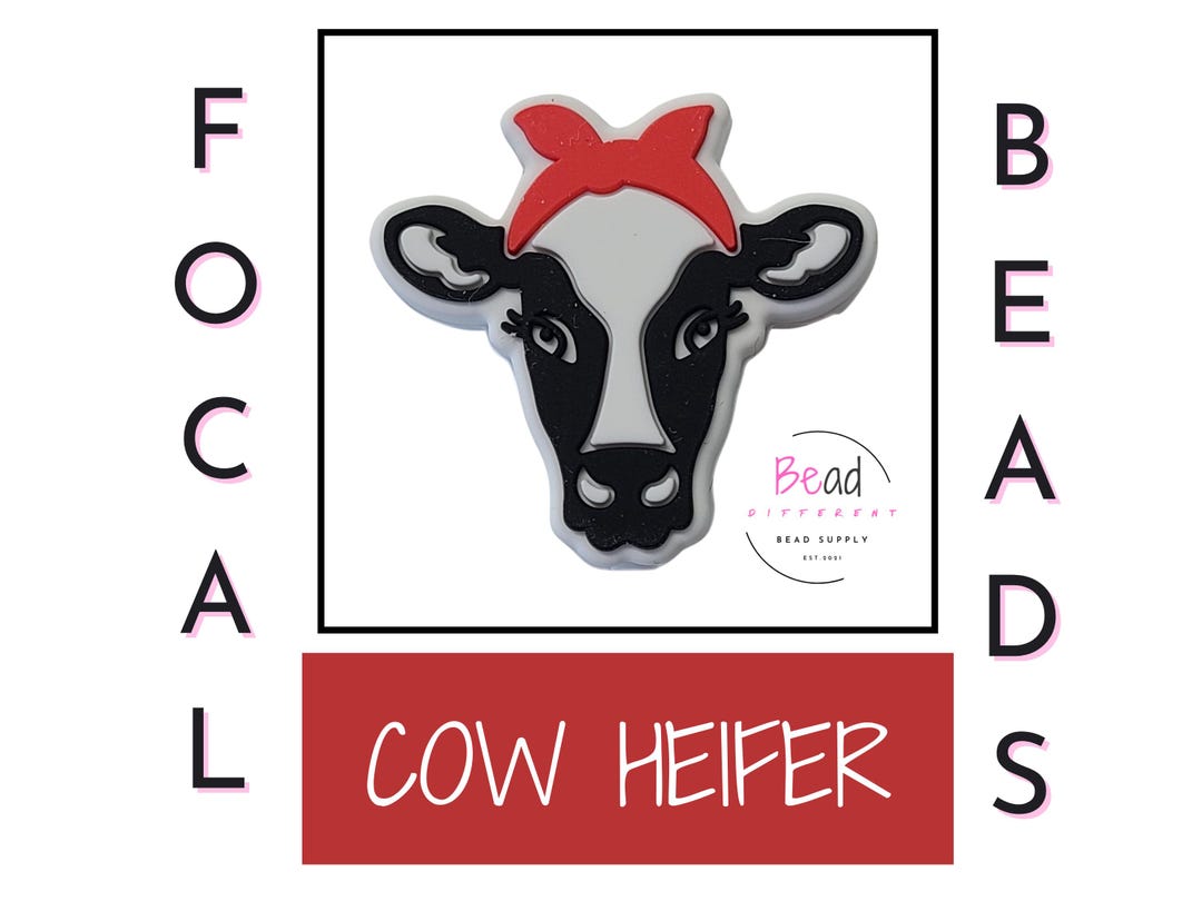 Cow Beads, Heifer Beads, Silicone Focal Bead, Farm Focals, Western ...
