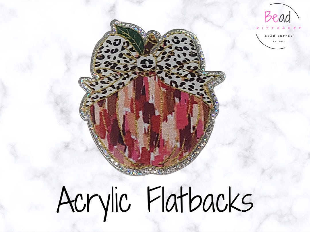 Acrylic Flatback, Apple Charm, DIY Badge Reel Attachment, Craft ...