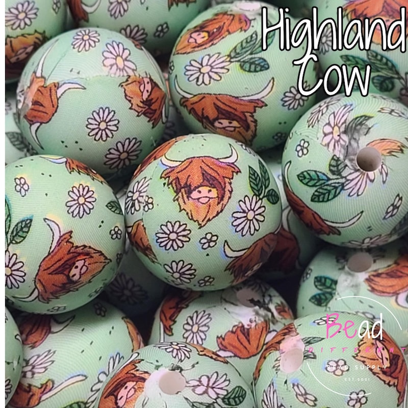 Cow Print Glass Beads - Etsy