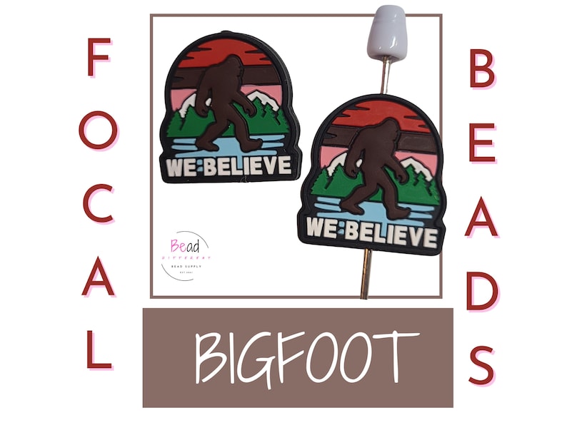 Bigfoot Beads, Silicone Focal Bead, Sasquatch Bead, Gift for Travelers ...