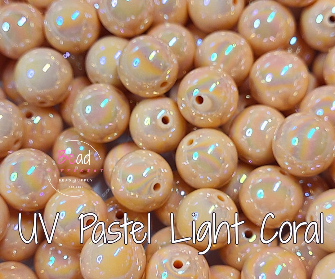 16mm Bead, UV Pastel Bead, AB Bubblegum Beads, Light Coral Beads ...