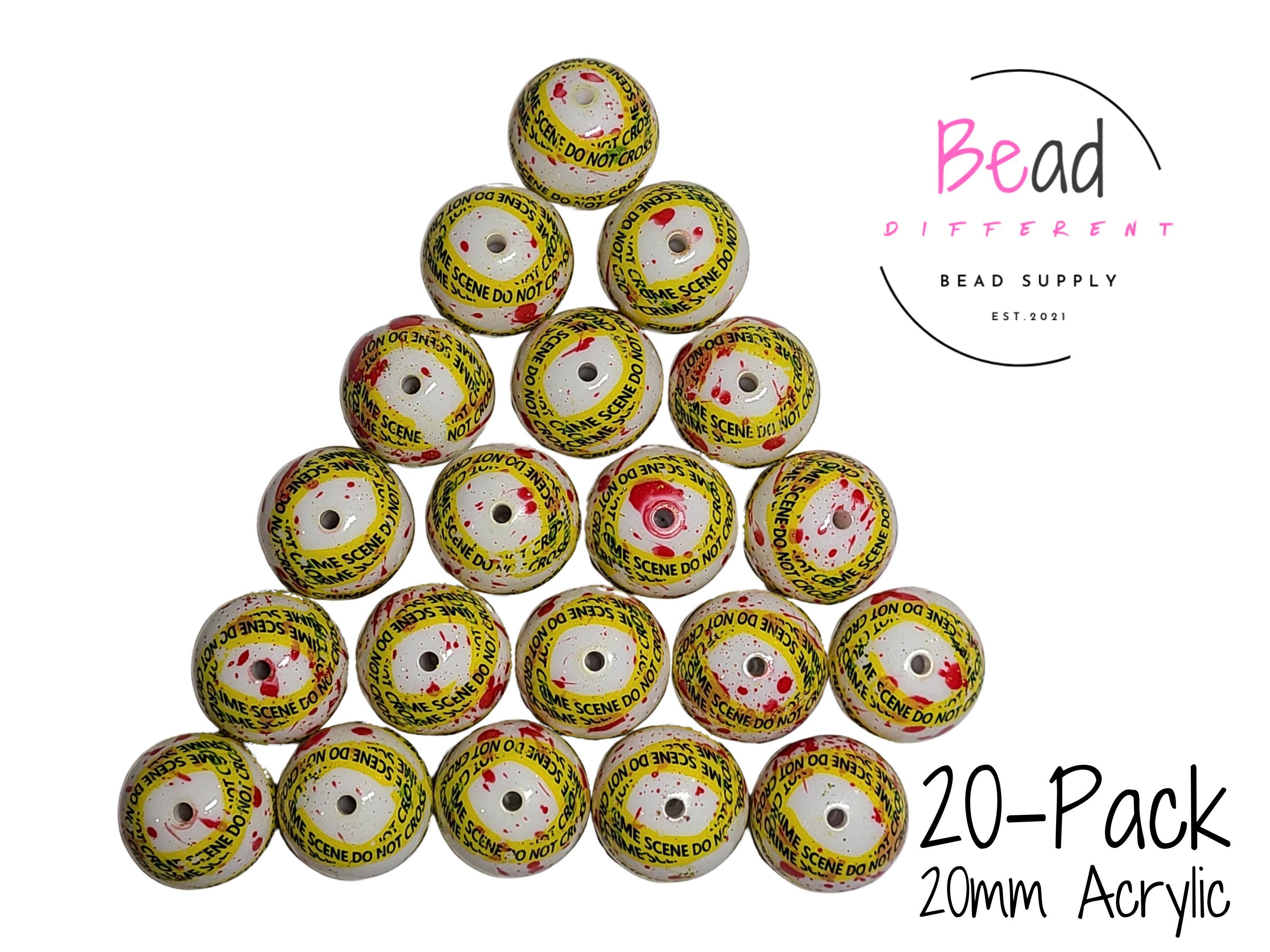20mm Bubblegum Bead, True Crime Scene Beads, Blood Splatter Chunky ...