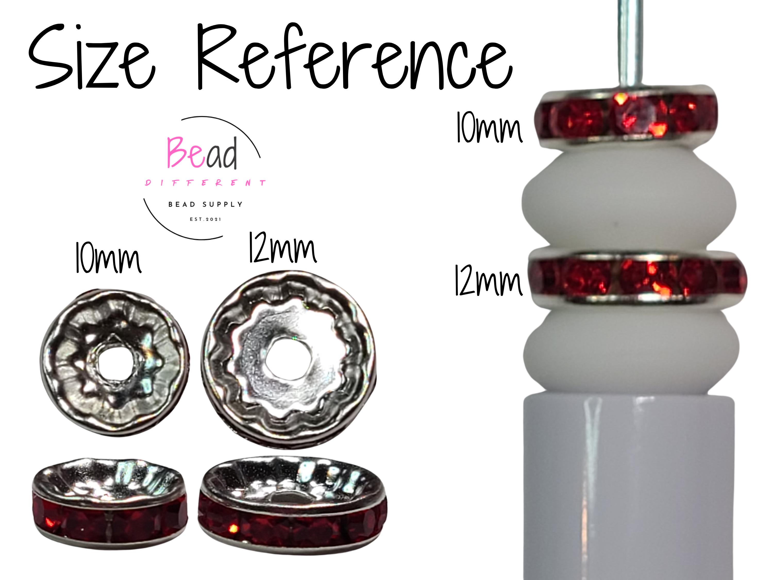 10mm Gem Spacer, Rondelle Spacers, Rhinestone Spacer Bead, Sparkly ...