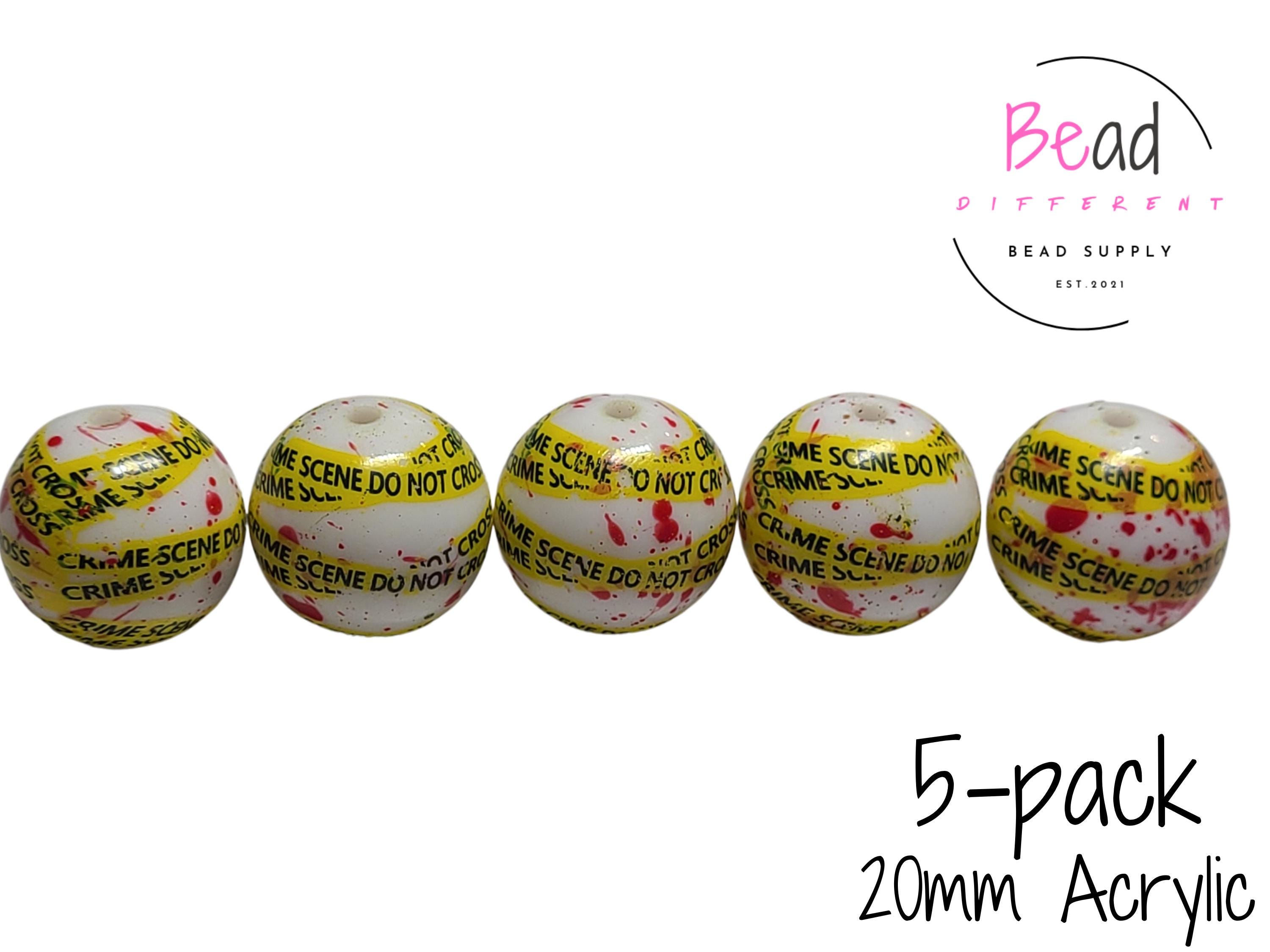 20mm Bubblegum Bead, True Crime Scene Beads, Blood Splatter Chunky ...