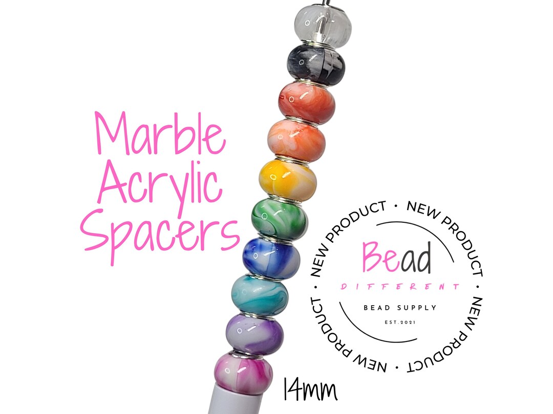 Large Hole Spacer, Marble Spacers, Acrylic Beads, 14mm Beads, Spacers ...
