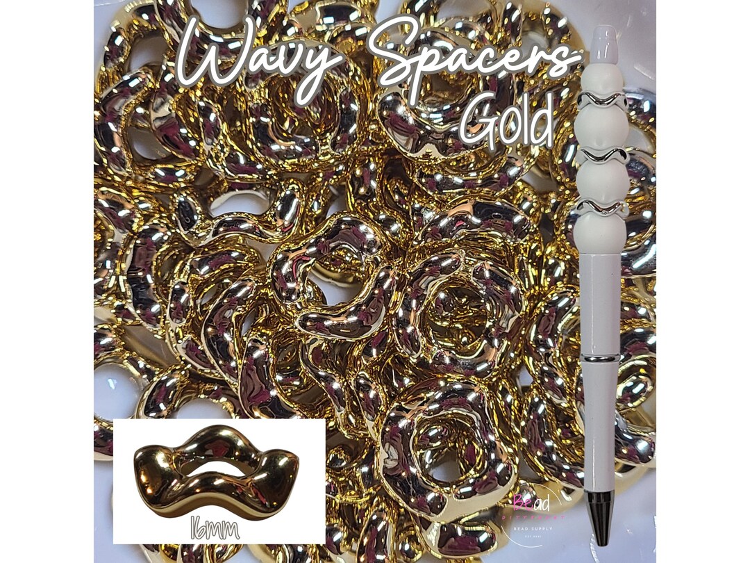 Wavy Spacer, 16mm Spacers, Gold Spacers, Small Spacers, Plastic Beads ...
