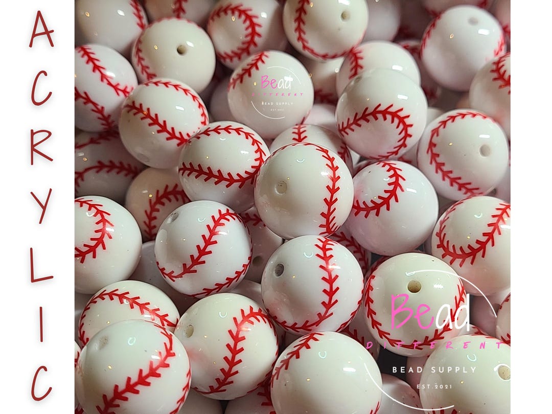 20mm Bubblegum Beads, Baseball Beads, Chunky Beads, Acrylic Beads ...